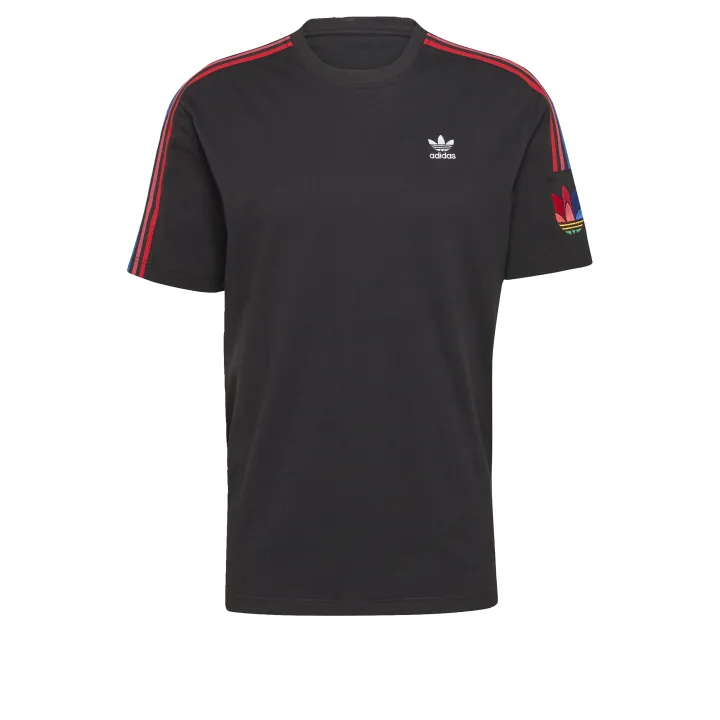 Adidas Originals Adicolor 3d Trefoil 3 Stripes T Shirt Men Black Ge0836