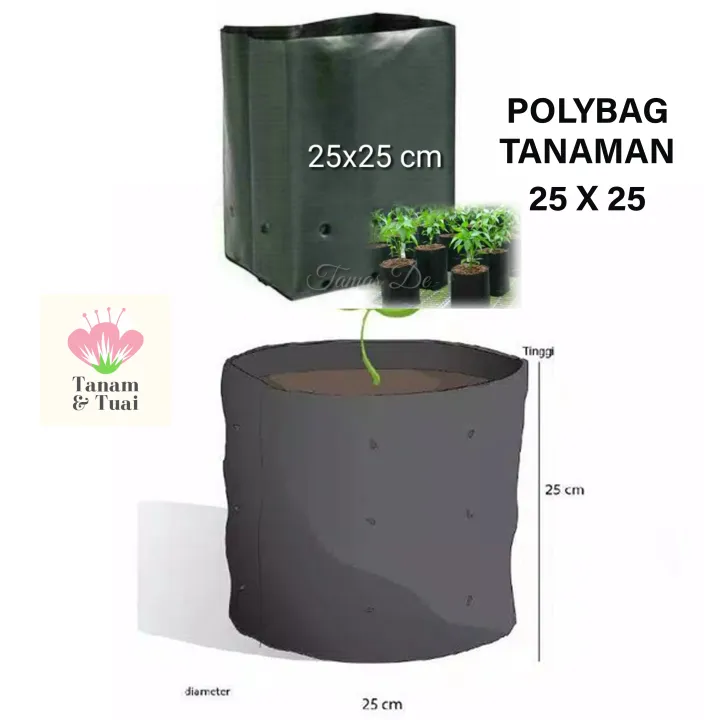 Polybag tanaman ukuran 25 x 25 cm plastik polybag tanaman | Lazada Indonesia