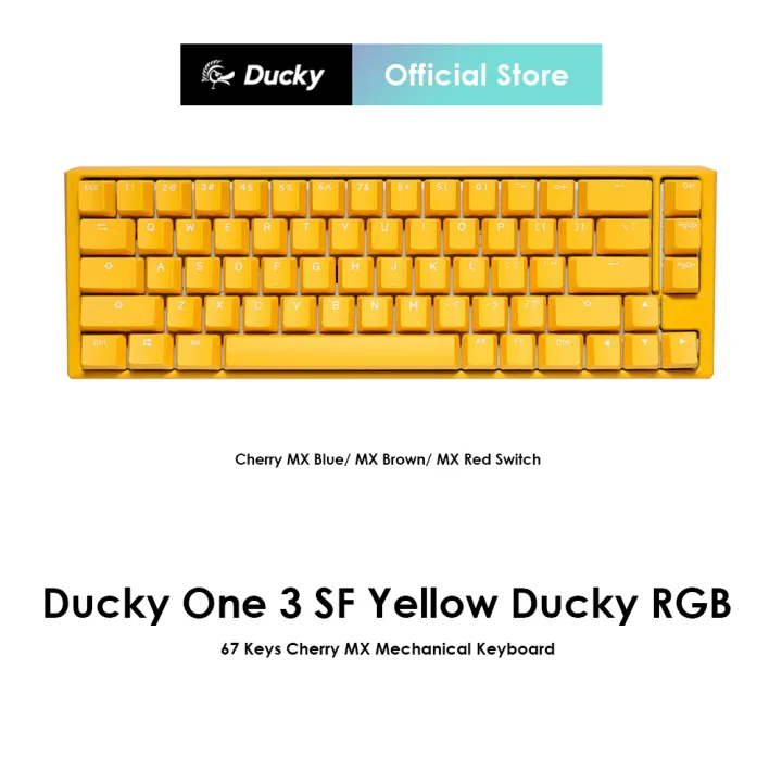 Ducky One 3 SF Yellow Ducky RGB Mechanical Keyboard, (Cherry MX Blue ...