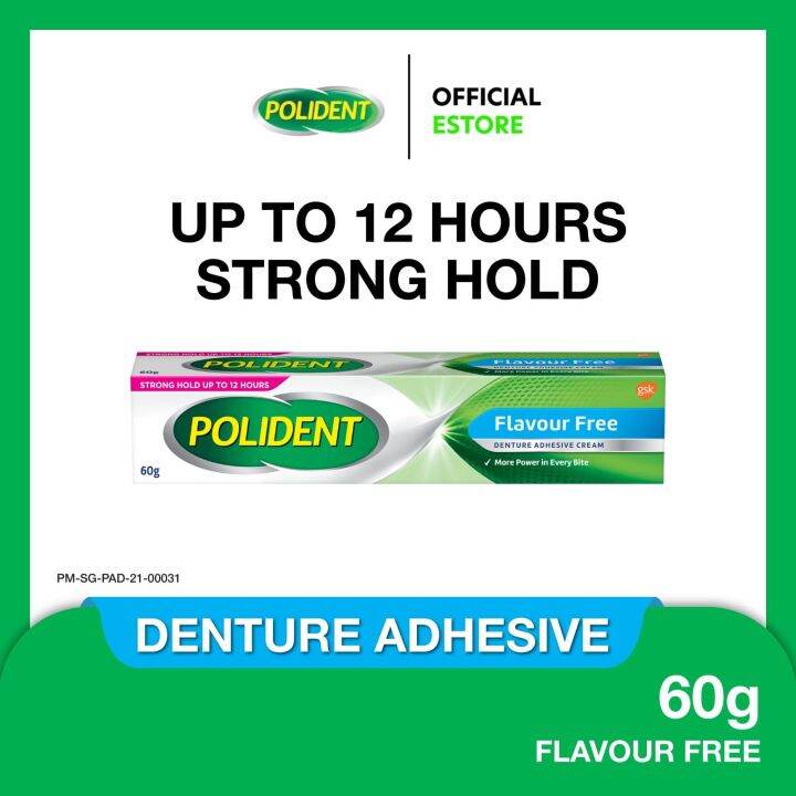 POLIDENT Denture Adhesive Cream, 12 Hour Strong Hold, Increase in Bite ...