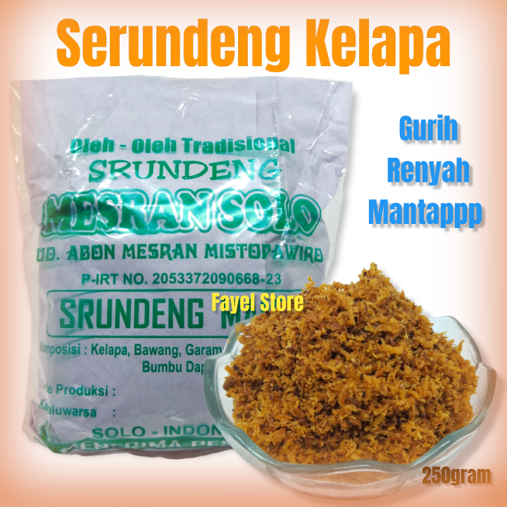 Serundeng Kelapa Asli Manis Serundeng Kelapa Gurih Solo Mesran Makanan ...