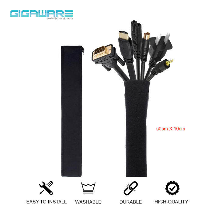Gigaware 50cm | 100cm Cable Concealer Management Sleeve Wire Organizer ...
