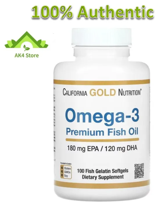 100 Softgels, California Gold Nutrition, Omega-3 Premium Fish Oil, 180 EPA / 120 DHA | Lazada PH