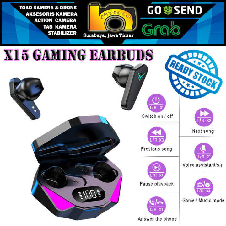 Earphone TWS True Wireless Bluetooth Gaming X15 Cocok untuk main Game ...