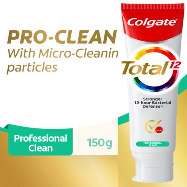 Colgate TOTAL Professional Clean Multi-Benefit Antibacterial Toothpaste ...
