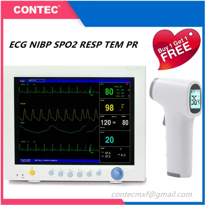 CONTEC CMS7000Plus Patient Monitor ICU Vital Signs 12.1" Touch Screen ...