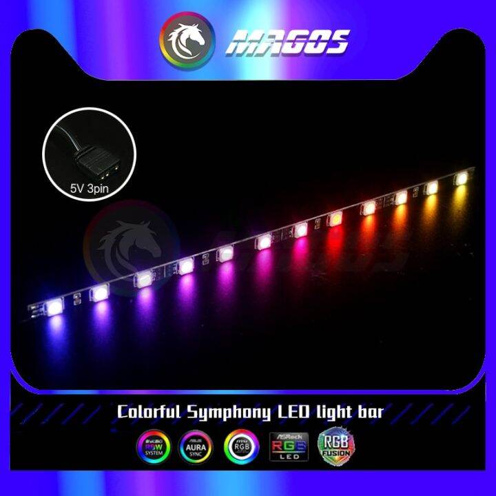 5V 3Pin ARGB Light Strip GPU Holder LED Bar 200mm Length Support RGB M ...