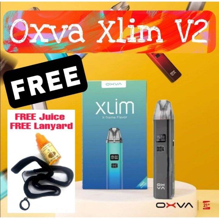 Xlim v2 FREE Lanyard FREE Juice with LCD Screen pod Vape kit by Oxva ...
