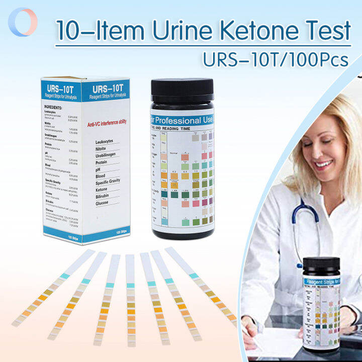 New 100 Strips URS-10T Urinalysis Reagent Strips Urinalysis To Monitor ...
