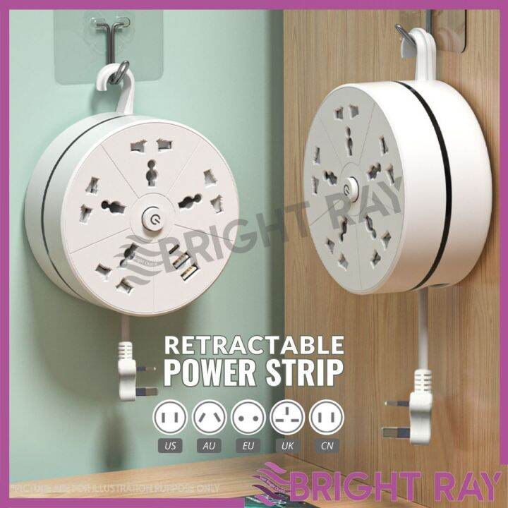 Retractable Extension Universal Socket Rotary Extension Cable Reel Portable Extension Trailing