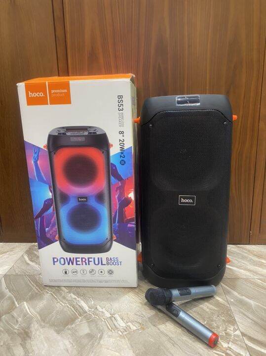 Loa bluetooth di động kèm 2 míc không dây có dây đeo Hoco BS53/hoco BS54 | Lazada.vn