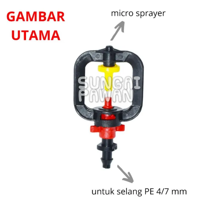 Micro jet sprayer ke selang PE 4/7 mm hanging sprinkler irigasi taman ...