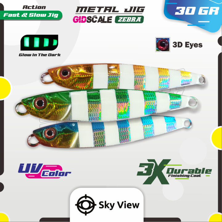 Umpan Metal Jig 30 Gram GID Zebra 30gr MetalJig Killer 30g 30 gr 30 G 30gram Jiging Casting Cast ...