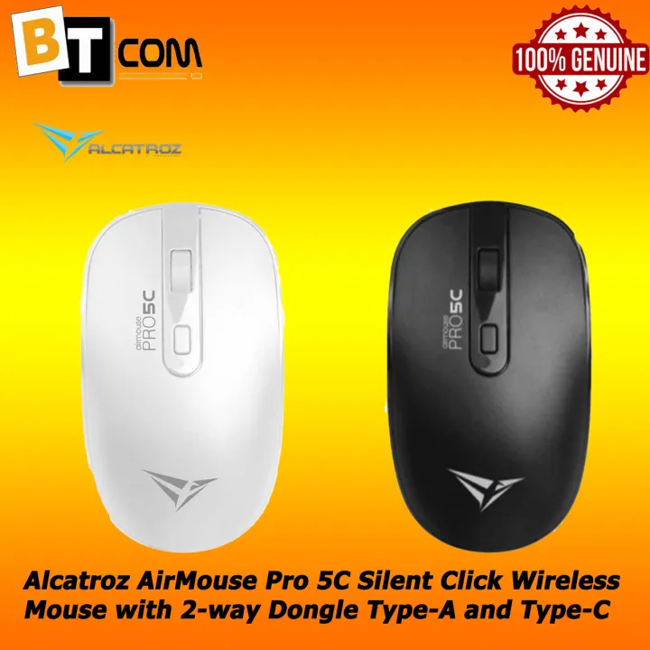 Alcatroz AirMouse Pro 5C Silent Click Wireless Mouse with 2-way Dongle Type-A and Type-C | Lazada