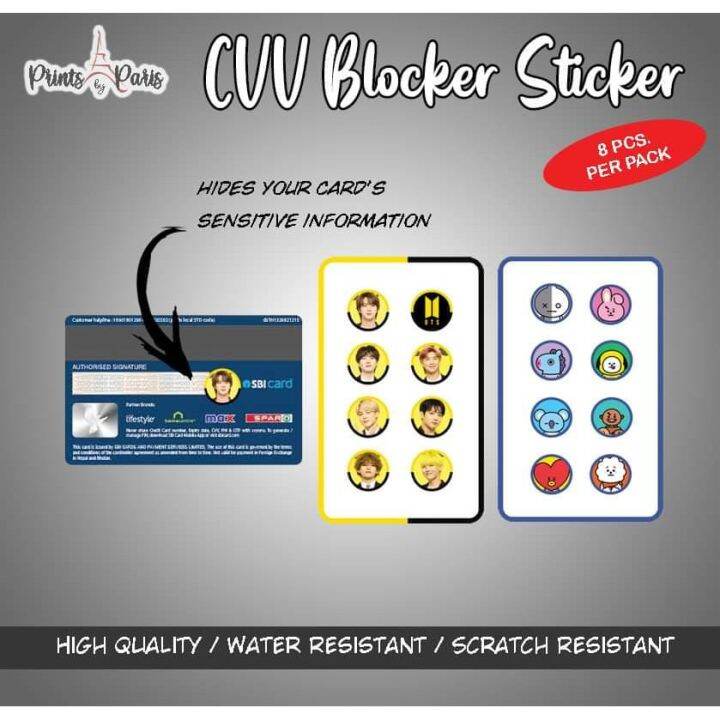 BTS/BT21/BUTTER Inspired CVV Blocker sticker Anti Theft for Credit ...