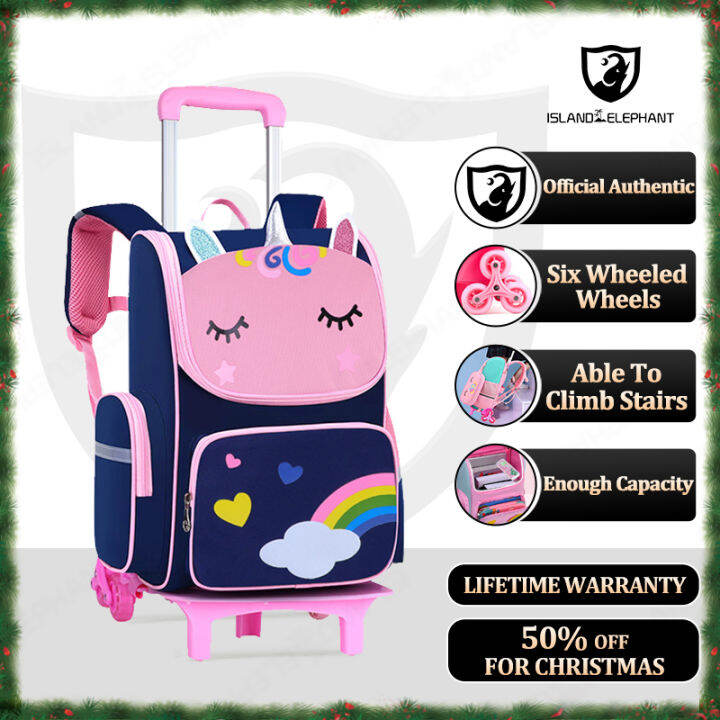 ISLAND ELEPHANT Trolley Big Capacity Trolley School Bag Unicorn Primary ...