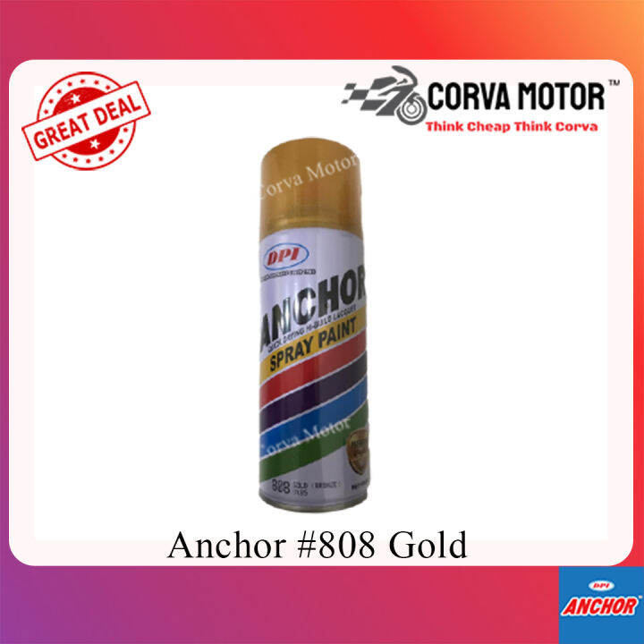 ANCHOR Spray Paint CAT #808 GOLD ANCHOR 100% ORIGINAL STANDARD COLOR ...