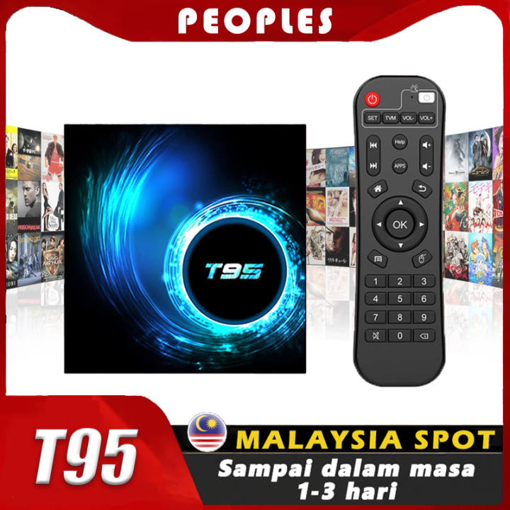T95 Baharu 4GB+128GB Android 10 Bluetooth dan Wifi Smart TV Kotak Android Mini TvBox Malaysia ...
