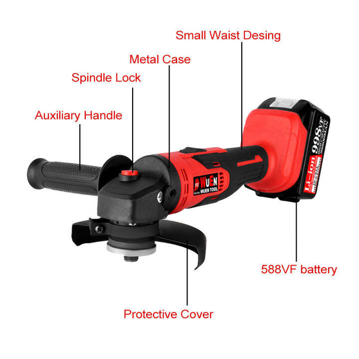 【Ready Stock】998VF Cordless Angle Grinder Rechargeable Cutting Machine ...