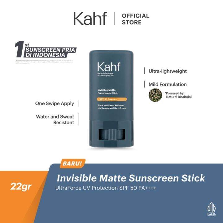 Kahf Invisible Matte Sunscreen Stick SPF 50 PA+++ 22 g | Lazada Indonesia