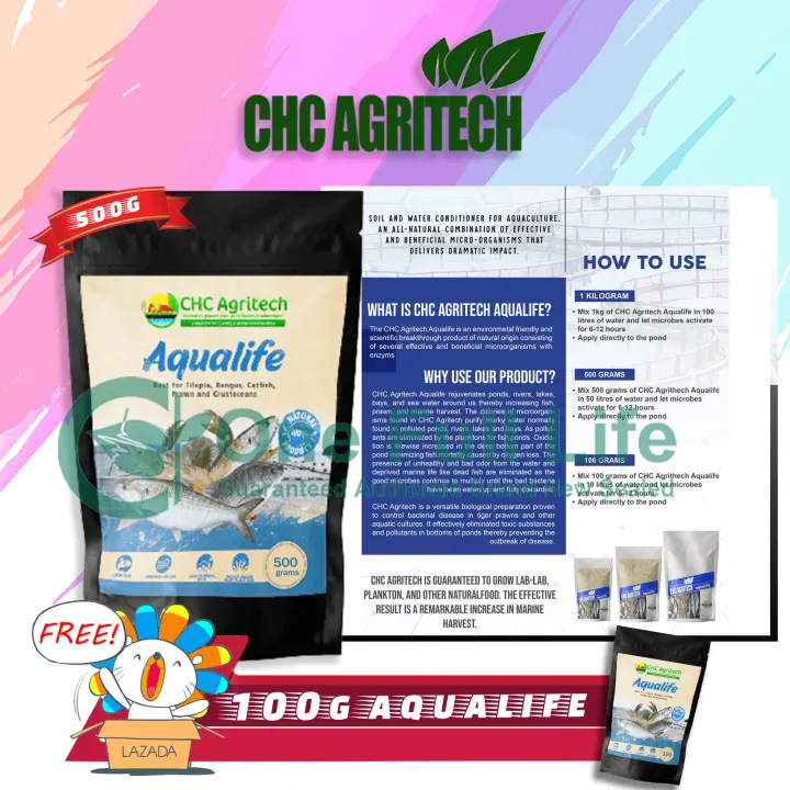 CHC Agritech AQUALIFE 500g Organic Fish and Marine Life Tilapia, Bangus ...
