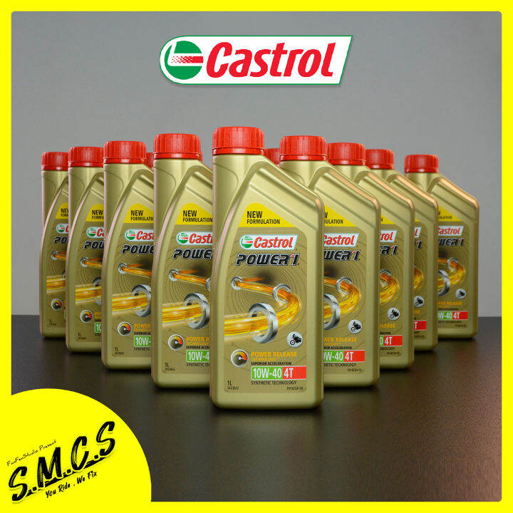 Castrol Power 1 4T Oil 10W40 [NEW] Minyak Hitam Motosika 100％ Original ...
