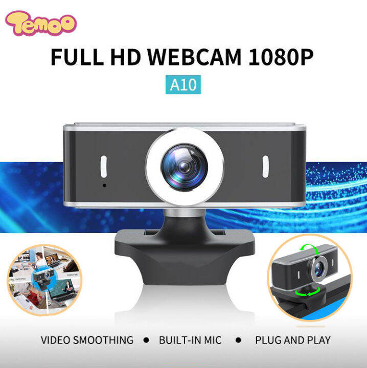 Temoo HD 1080จุดเว็บแคมCหมุนได้เดสก์ท็อปพีซีกล้องเว็บแคมพร้อมไมโครโฟนโฟกัสแบบแมนนวลUSBเต็มกล้อง ...