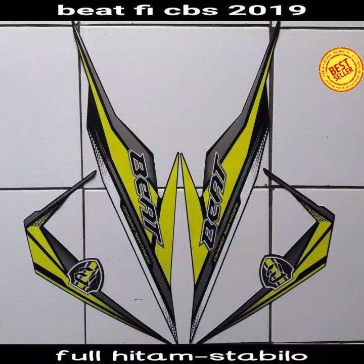 Striping sticker lis body honda beat esp new fi cbs 2019 2020 hitam ...