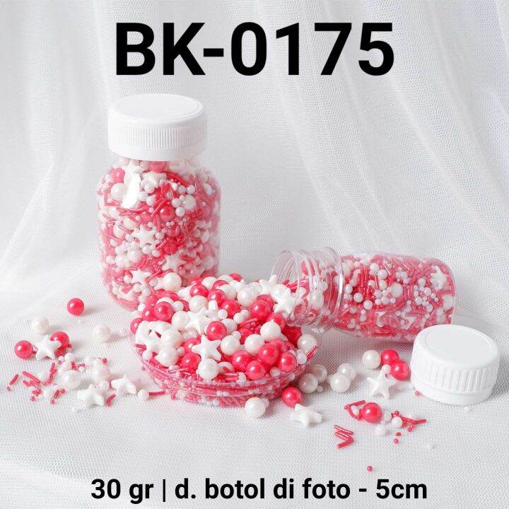 BK-0175 Sprinkles sprinkle sprinkel 30gr 30 gram mix merah putih ...