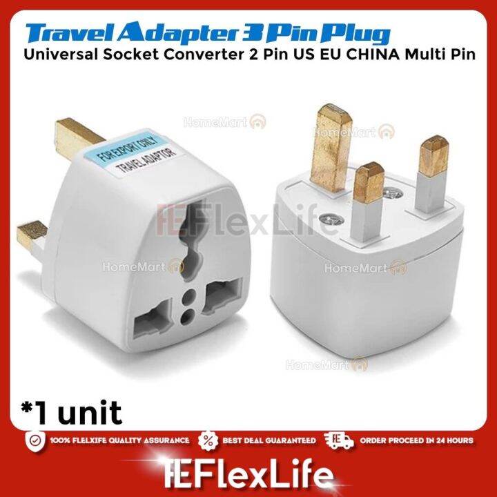 Multi Travel Adapter Plug 3 Pin Universal Socket Converter Travel 2 Pin ...