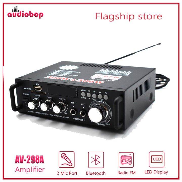 300W*300W Digital Bluetooth Stereo Audio Amplifier FM Radio WITH Remote ...