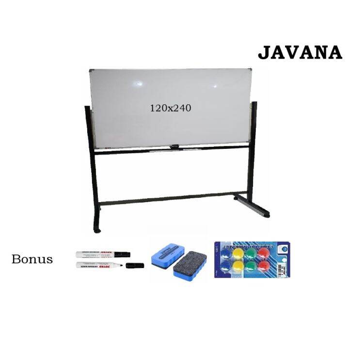 Papan Tulis Whiteboard Standing Magnet Javana Double Face 120 x 240 ...