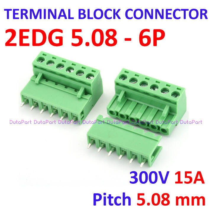 5 SET 2EDG 5.08 6P 6 Pin Lurus Terminal Block Connector 5.08mm Male Female | Lazada Indonesia
