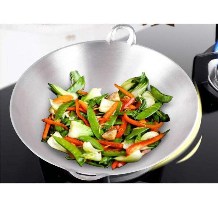 Double Handle Polished Aluminium Wok / Kuali / Kwali | Lazada