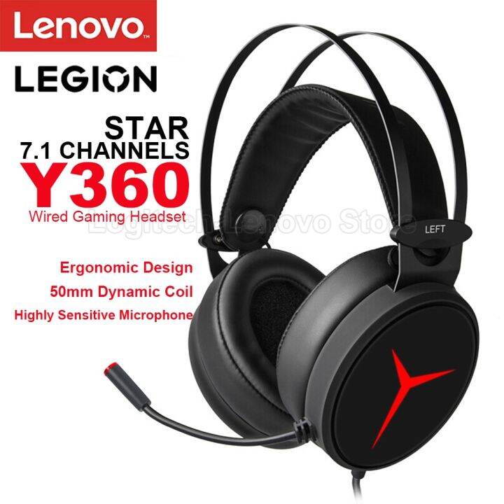 LENOVO LEGION STAR Y360 Wired Gaming Headset with 7.1 Channels 50mm Dynamic Coil Ergonomic ...