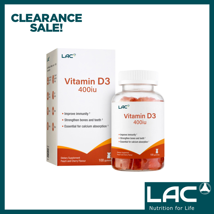LAC Vitamin D3 400IU 100 Gummies (best by: July 2024) | Lazada PH