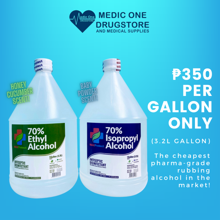 Max Protect 70% Alcohol 1 Gallon - Isopropyl/Ethyl - 3.2L | Medic One ...