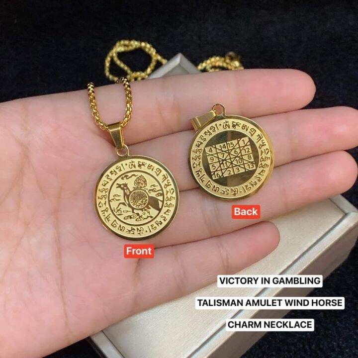 PIN PIN LUCKY CHARM VICTORY IN GAMBLING TALISMAN AMULET WIND HORSE ...