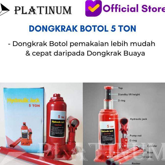 DONGKRAK TRUK MOBIL BOTOL 5 TON HIDROLIK HYDRAULIC JACK | Lazada Indonesia