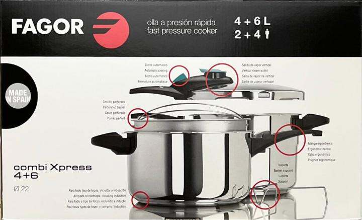 FAGOR Pressure Cooker Combo Express 4L + Express 6L | Lazada