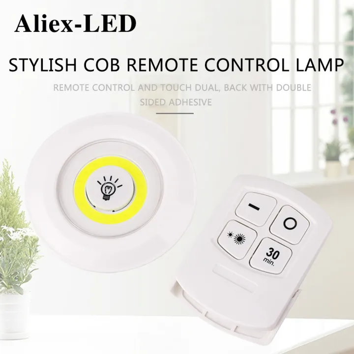New Under Cabinet Lamp 3W LED Wardrobe Light Switch/Remote Control Push ...