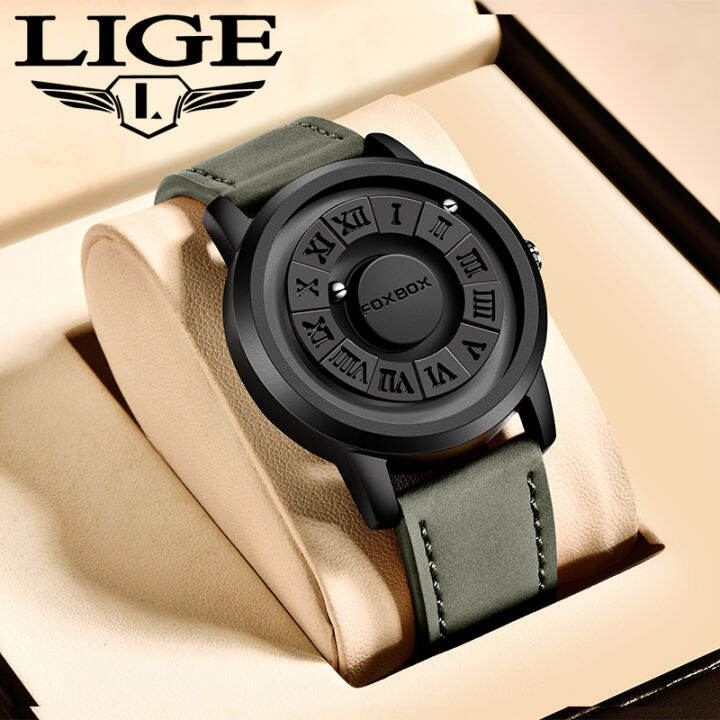 LIGE Brand Foxbox Digital Mens Watches Top Luxury Dual Display Sport ...