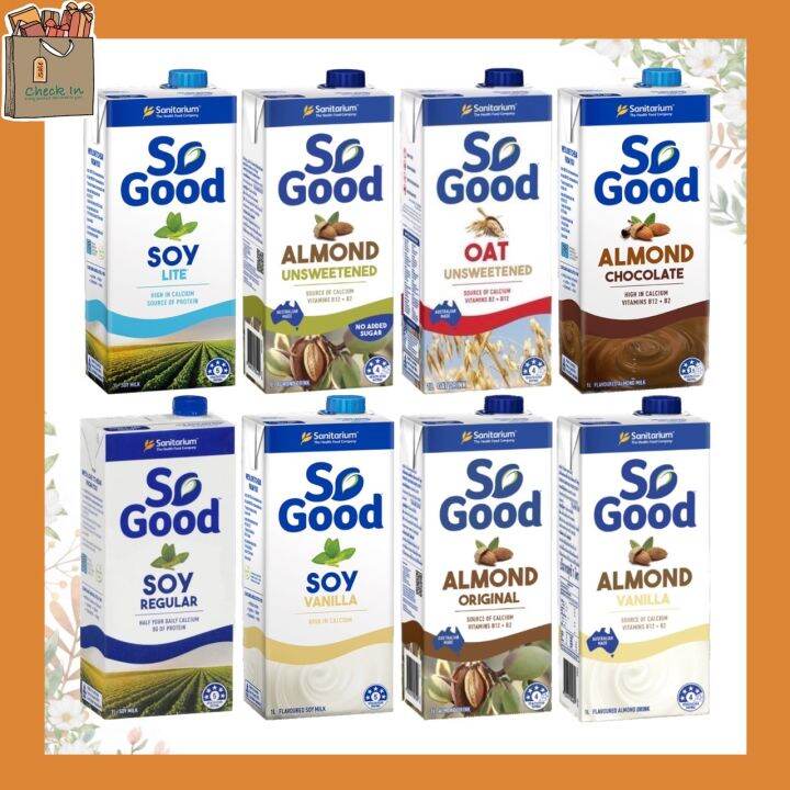 So Good Soy Milk Almond Milk โซกู๊ด นมถั่วเหลือง นมอัลมอนด์ 1 ลิตร มีให้เลือก 11 สูตร สูตร ...