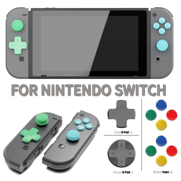 Nintendo Switch Oled Joycon ฝาปิดแบบอะนาล็อกสำหรับสวิตช์ NS NS กันลื่นไขว้และวงกลม D-Pad อุปกรณ์ ...