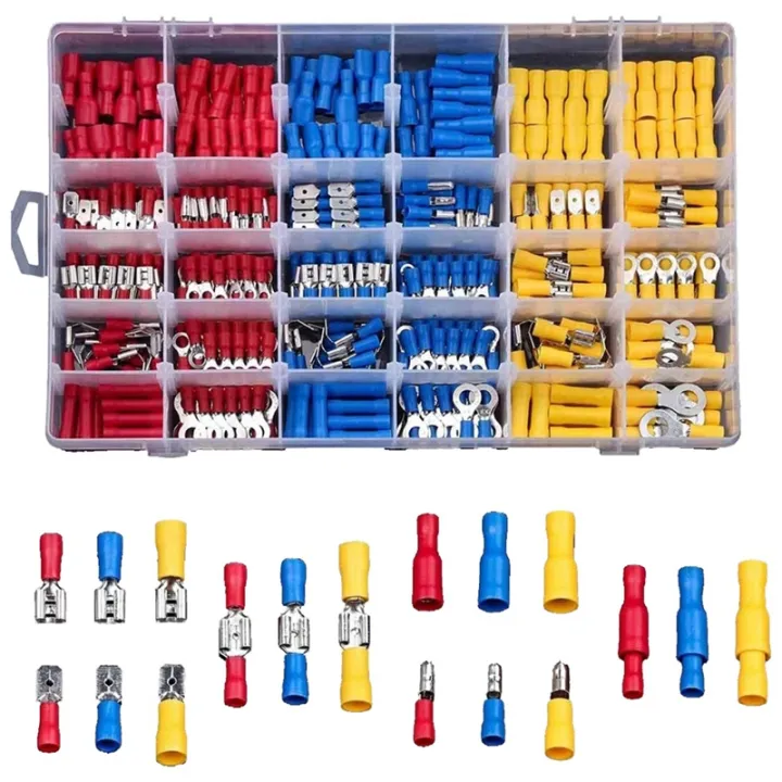 480Pcs Spade Terminals Insulated Cable Connector Electrical Wire Crimp ...