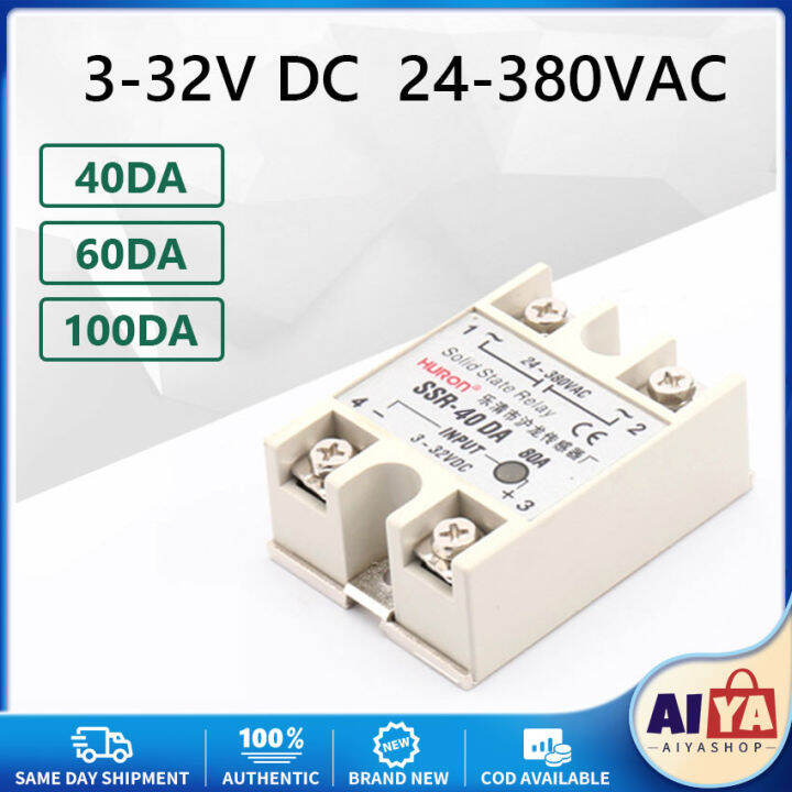 ★Same Day Shipping★ Solid State Relay 12v 24v SSR-40 60 100DA 40 60 100A 3-32V DC TO 24-380V AC ...