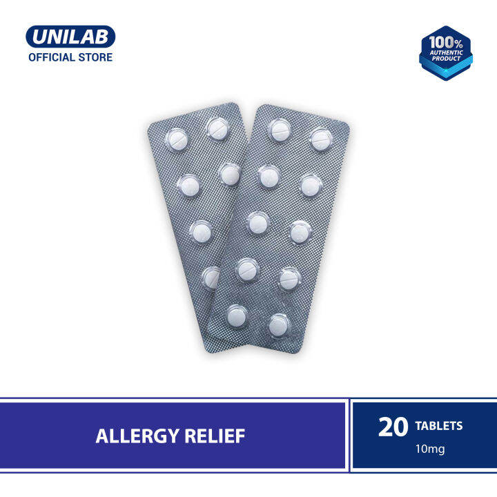 Unilab Allerta 10 mg 20 Loratadine Tablets - For Fast, Non-Drowsy ...