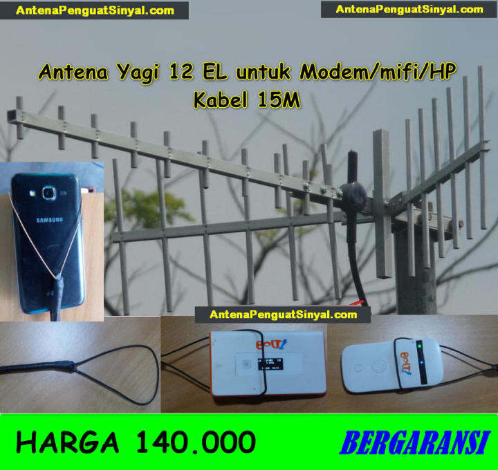 Antena Yagi 12 el Induksi Kabel 15m - Antena Penguat Sinyal Hp Modem Mifi Tanpa Slot Antena ...