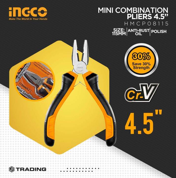 INGCO Mini combination pliers 4.5" HMCP08115 | Lazada PH