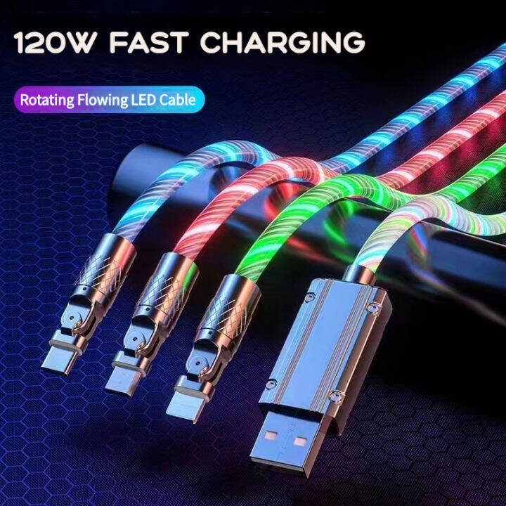 Rotate Cable Glow Flowing 1M Cord LED Light USB C Streamer Light LED ...